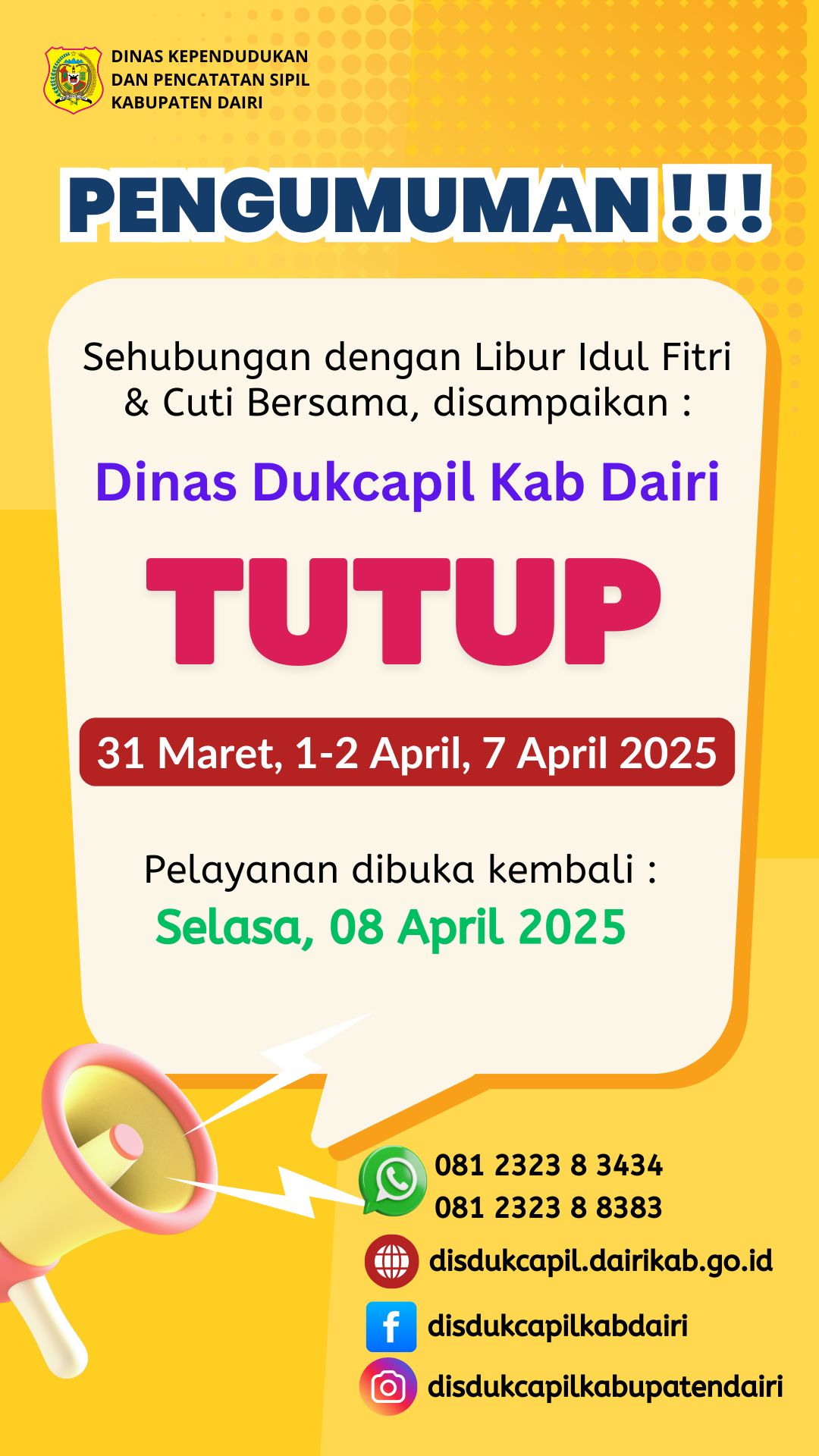 Home | DISDUKCAPIL-KAB. DAIRI